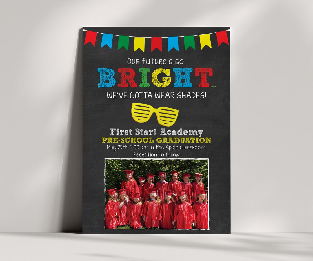 Preschool Graduation Invitation - Kindergarten, Photo, Future is so ...
