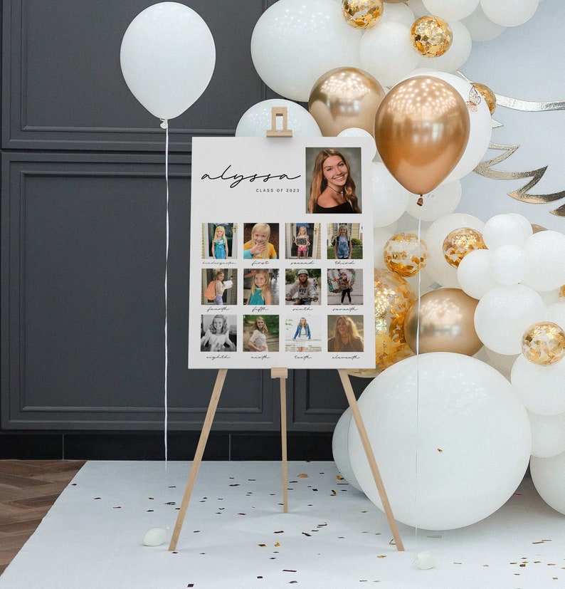Graduation Photo Template Photo Collage Sign K-12 School - Etsy