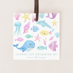 Sea Creatures Favor Tag - Under the Sea Goodie Bag - Mermaid Thank You ...
