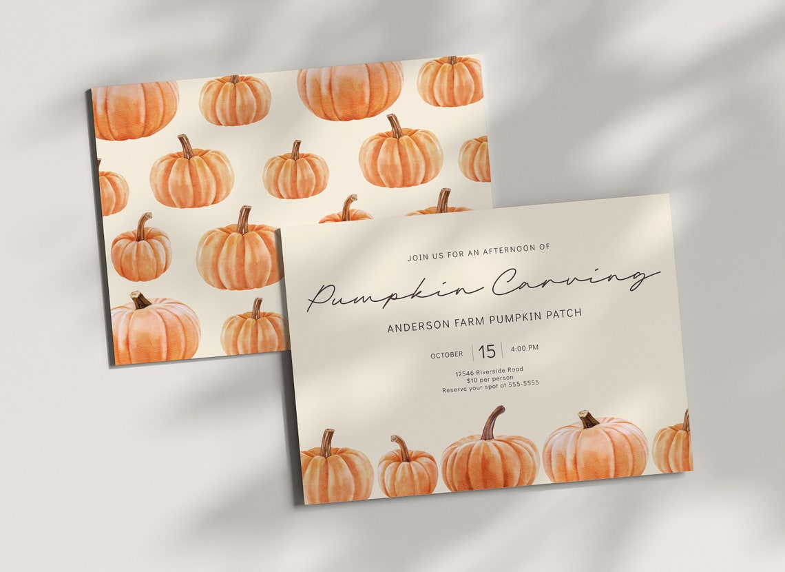 Pumpkin Carving Invitation - Pumpkin Patch - Pumpkin Painting - October ...