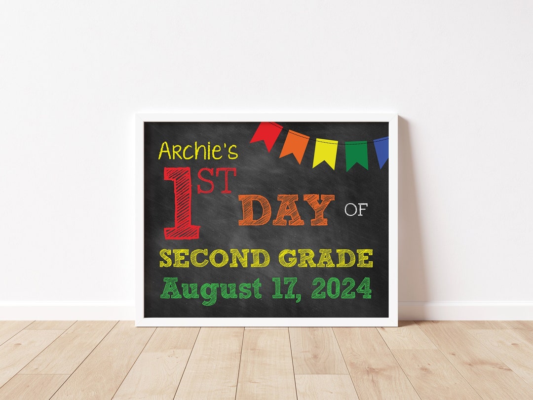 Editable First Day of School Sign With NAME and DATE Back to School ...