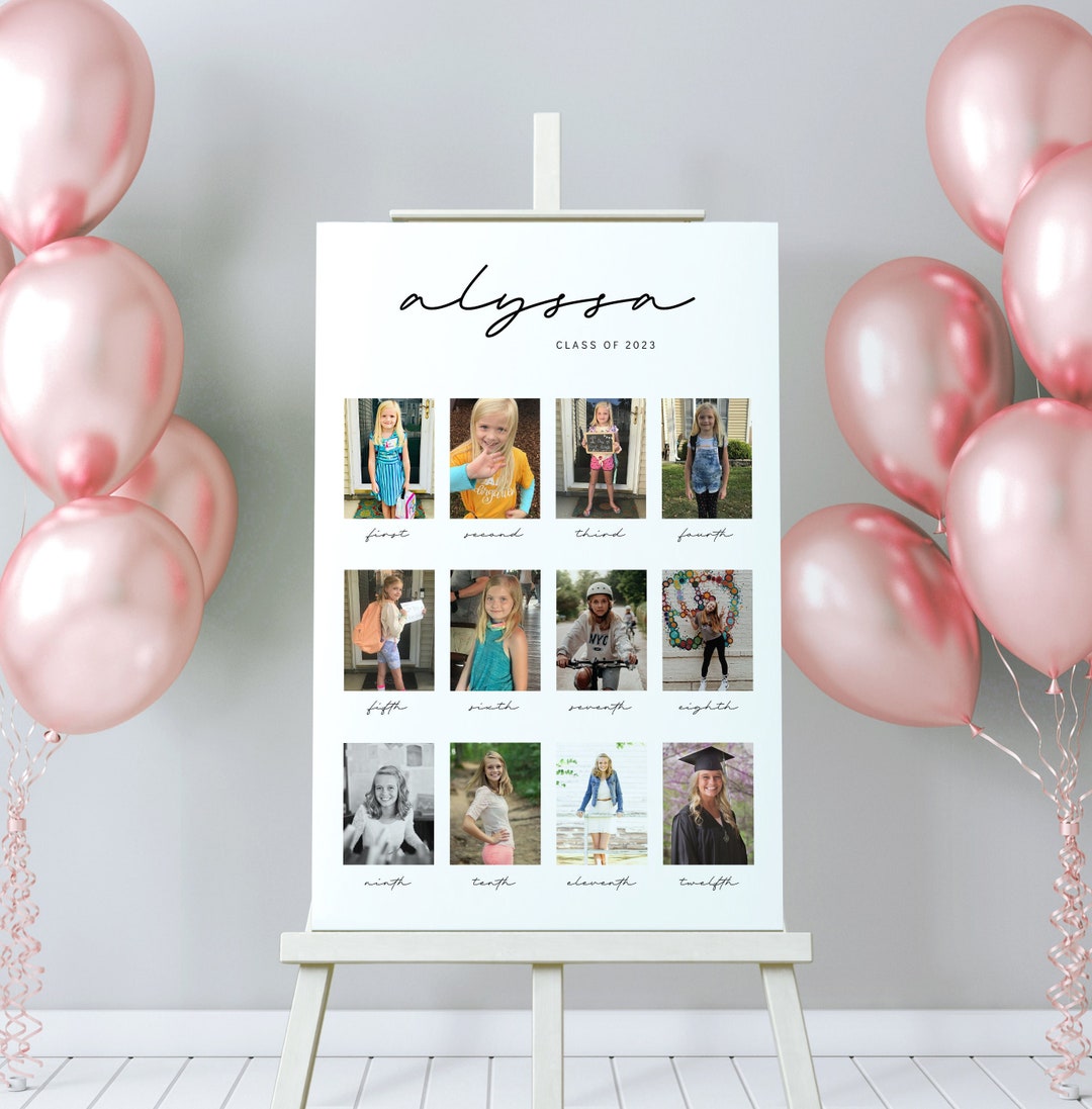 Graduation Photo Template EXTRA LARGE 24x36, Through the Years Photo ...