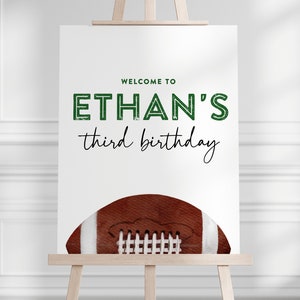 Football Party Signs - Set of 6 Football Birthday Signs - First Year ...