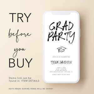 Editable Graduation Party Invitation - Digital Invitation - Grad Party ...