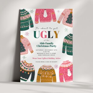 Ugly Christmas Sweater Invitation - Ugly Sweater Christmas Party ...