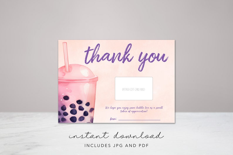 Boba Tea Gift Card Holder Bubble Tea Teacher Appreciation - Etsy