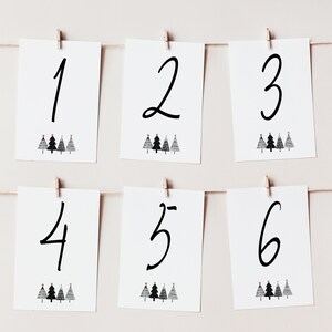 Black and White Holiday Party Table Numbers - Minimalist Company ...