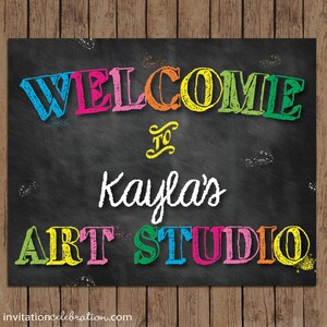 Painting Art Party Welcome Sign PRINTABLE Chalkboard | Etsy