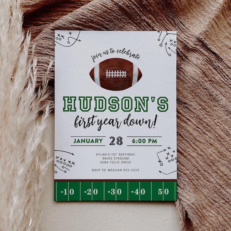 1st Bday Football Invite - Etsy