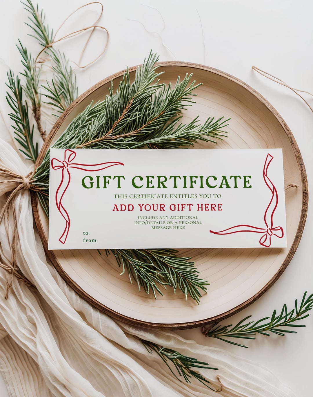 Editable Christmas Gift Certificate, Printable Gift Voucher, Custom ...
