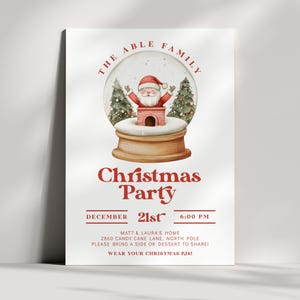 Editable Christmas Party Invitation - Family Christmas Party Evite ...