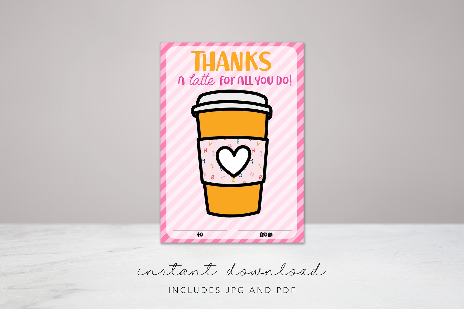 Coffee Gift Card Holder - Teacher Appreciation Gift - Printable ...