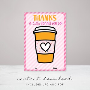 Coffee Gift Card Holder - Teacher Appreciation Gift - Printable ...