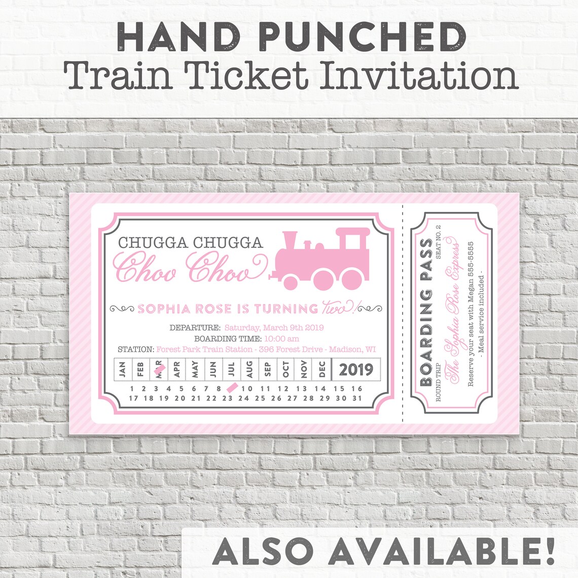 Pink Train Party Backdrop Girl Birthday Train Poster - Etsy