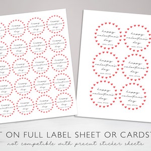 Editable Minimalist Valentine Circle - Tag - Sticker - Printable - 2 ...