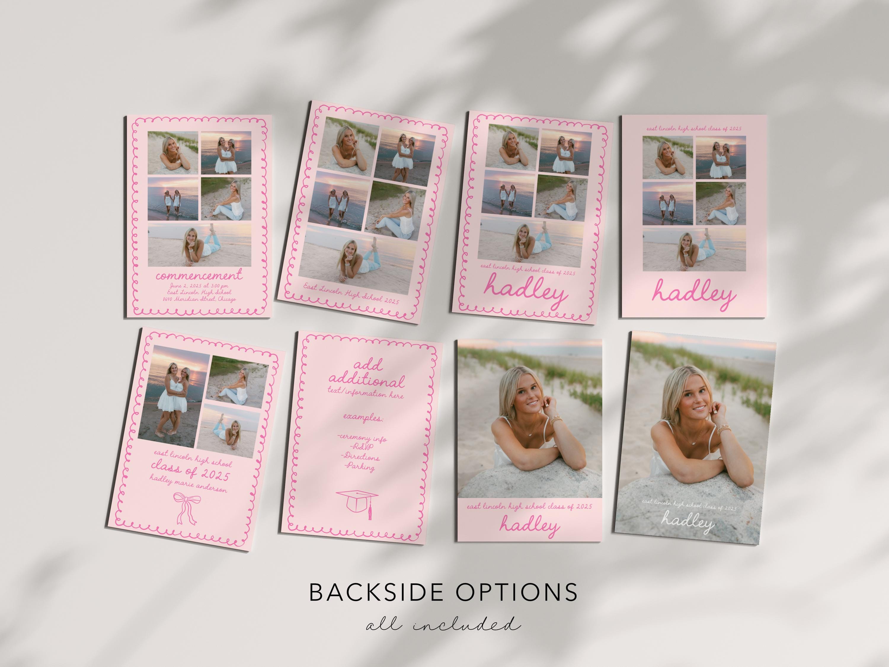 Pink Doodles Graduation Invitation, Hand Drawn Style Grad Invite, Canva ...