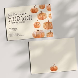 Little Pumpkin Birthday Invitation - Kids Birthday - October Fall ...