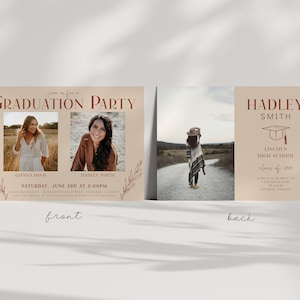 Joint Graduation Party Invitation, Two Person Grad Party Invite ...