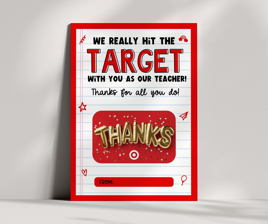 Teacher Target Gift Card Holder - Teacher Appreciation - Teacher Thank ...