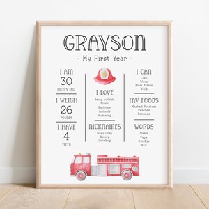 Firetruck Birthday Sign - Firefighter - Fire Engine Birthday Party ...