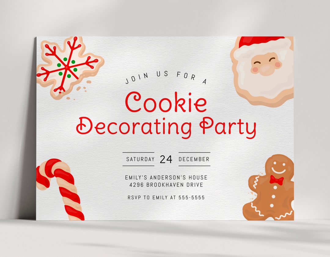Cookie Decorating Party Invitation, Holiday Christmas Cookie Party ...