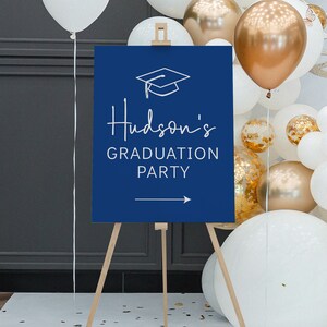Grad Party Direction Sign, Graduation Party Entrance Sign With Arrow ...
