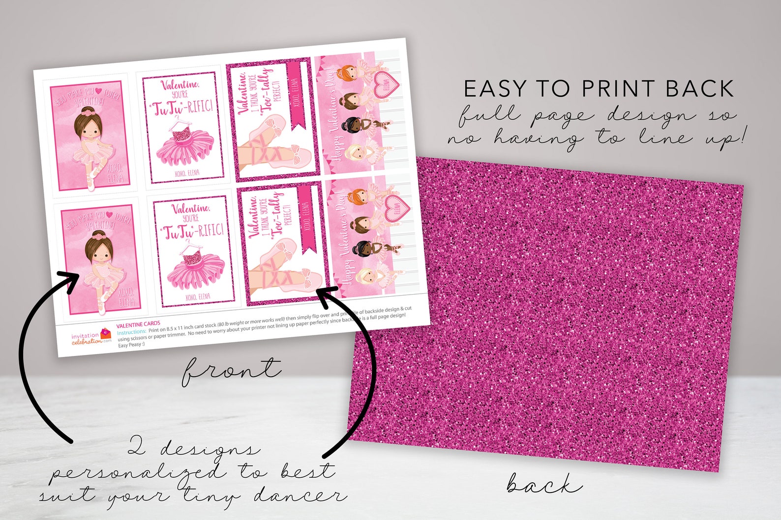 Ballerina Valentine Cards Instant Download PRINTABLE Tutu - Etsy