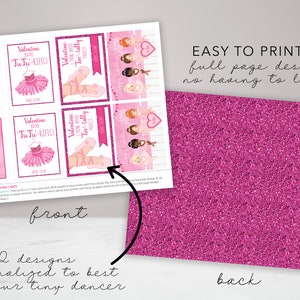 Ballerina Valentine Cards - Instant Download PRINTABLE - Tutu Dance ...