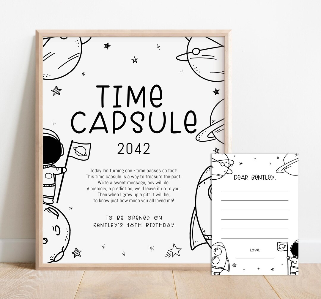 Space Time Capsule - Outer Space First Birthday, First Birthday Party ...