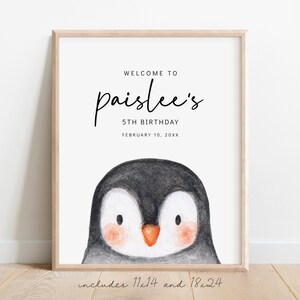 Penguin Party Sign - Penguin Birthday - Arctic Animal - Winter Baby ...