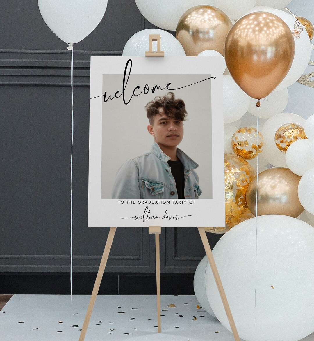 Modern Minimalist Graduation Welcome Sign, Photo Sign for ANY EVENT ...