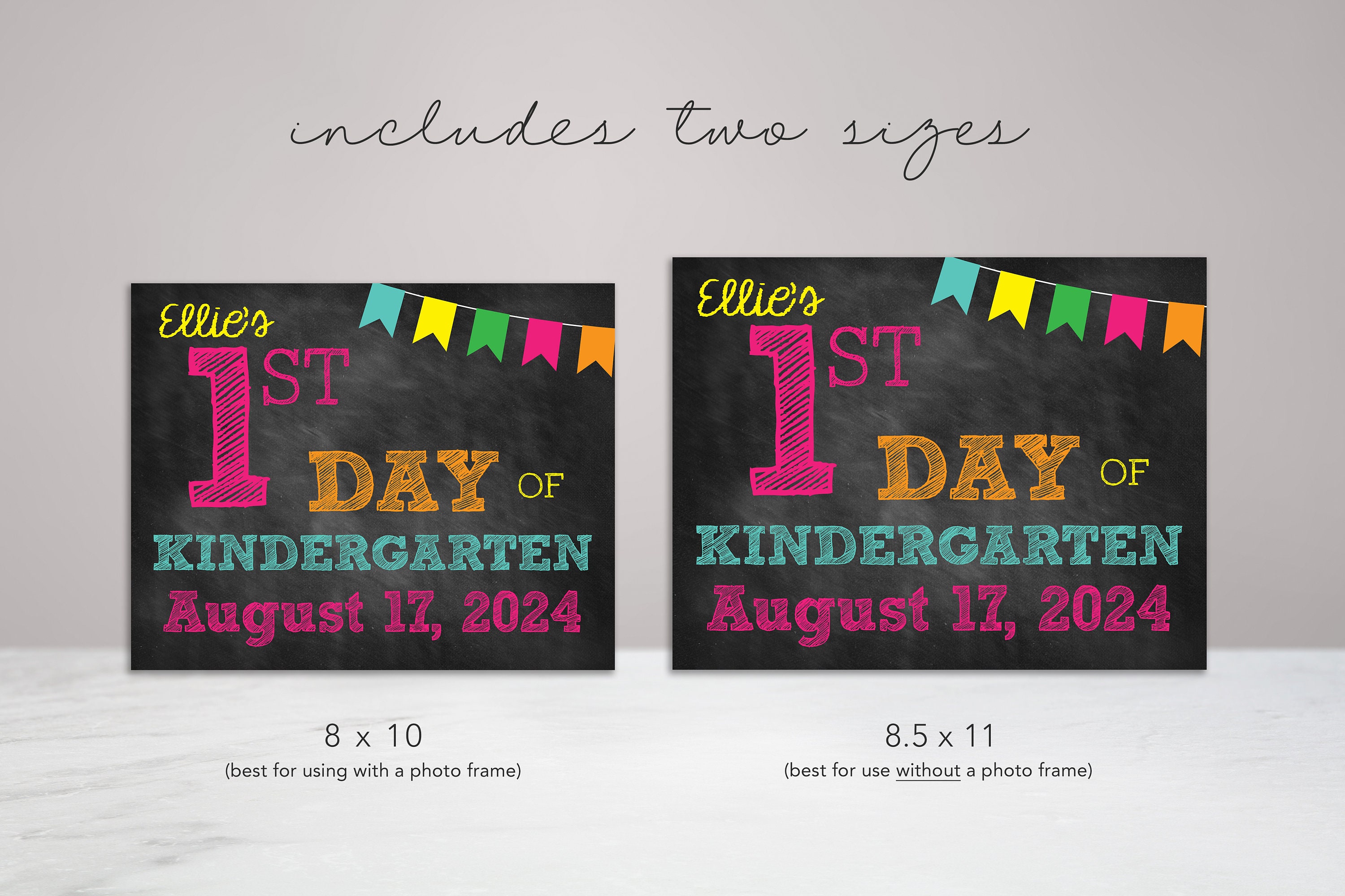 Editable First Day of School Sign, Girl Back to School Sign - 1st Day ...