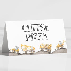 Construction Party Signs - Set of 6 - Favor Table Sign, Food Table Sign ...