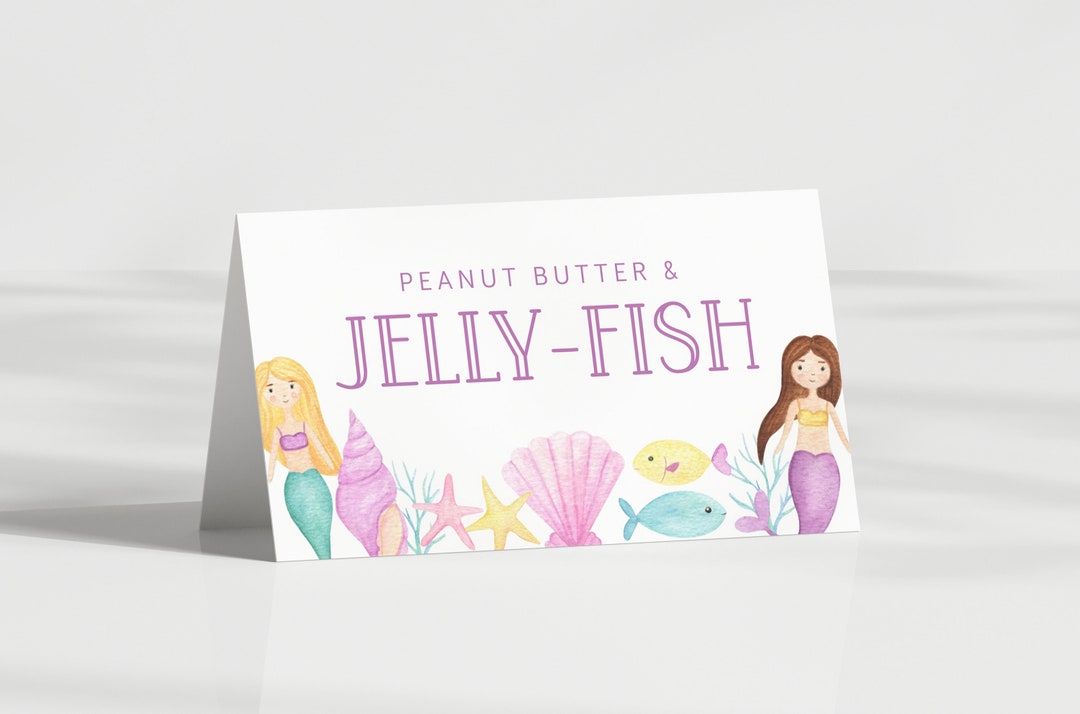 Mermaid Food Tent Cards - Mermaid Birthday Party - Under the Sea ...