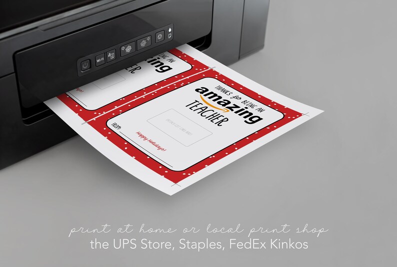 Amazon Gift Card Holder Teacher Holiday Gift Printable - Etsy