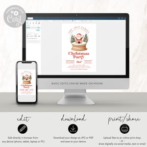 Editable Christmas Party Invitation - Family Christmas Party Evite ...