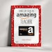 Amazon Gift Card Holder Teacher Holiday Gift Printable Amazing Teacher ...