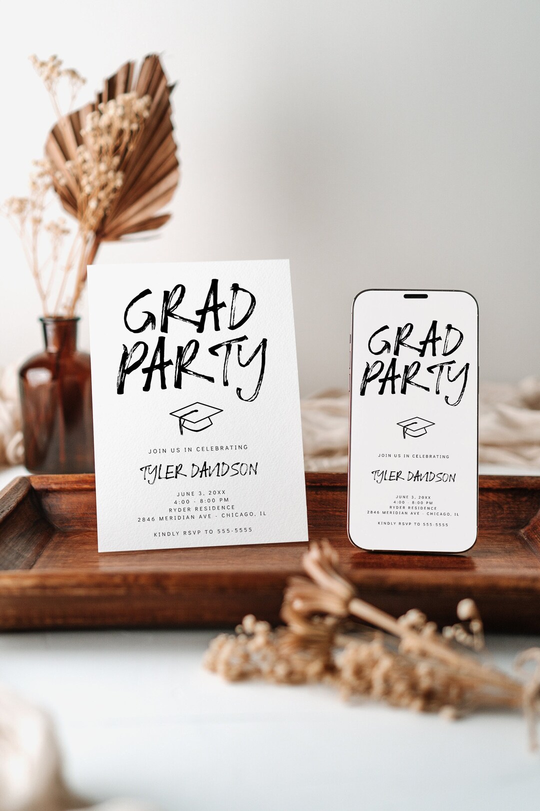 Editable Graduation Party Invitation - Digital Invitation - Grad Party ...