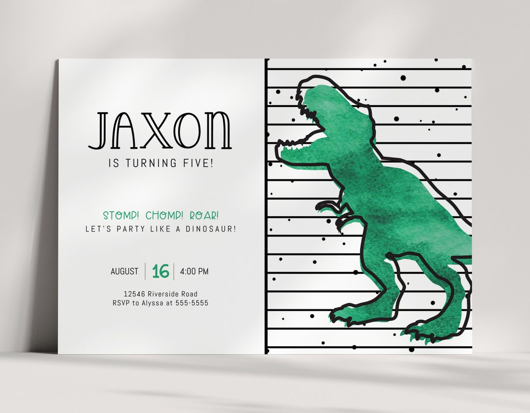 TREX Birthday Invitation - T-rex Party - Dinosaur Invite ...