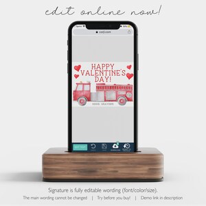 Firetruck Valentine Cards - PRINTABLE - Firefighter - Fireman - Fire ...