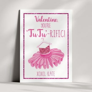 Ballerina Valentine Cards - Instant Download PRINTABLE - Tutu Dance ...