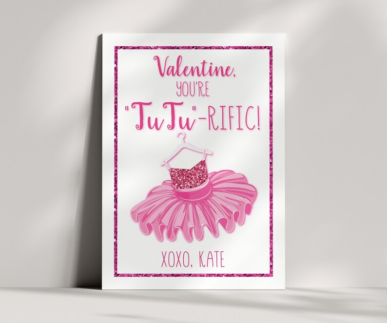 Ballerina Valentine Cards Instant Download PRINTABLE Tutu - Etsy