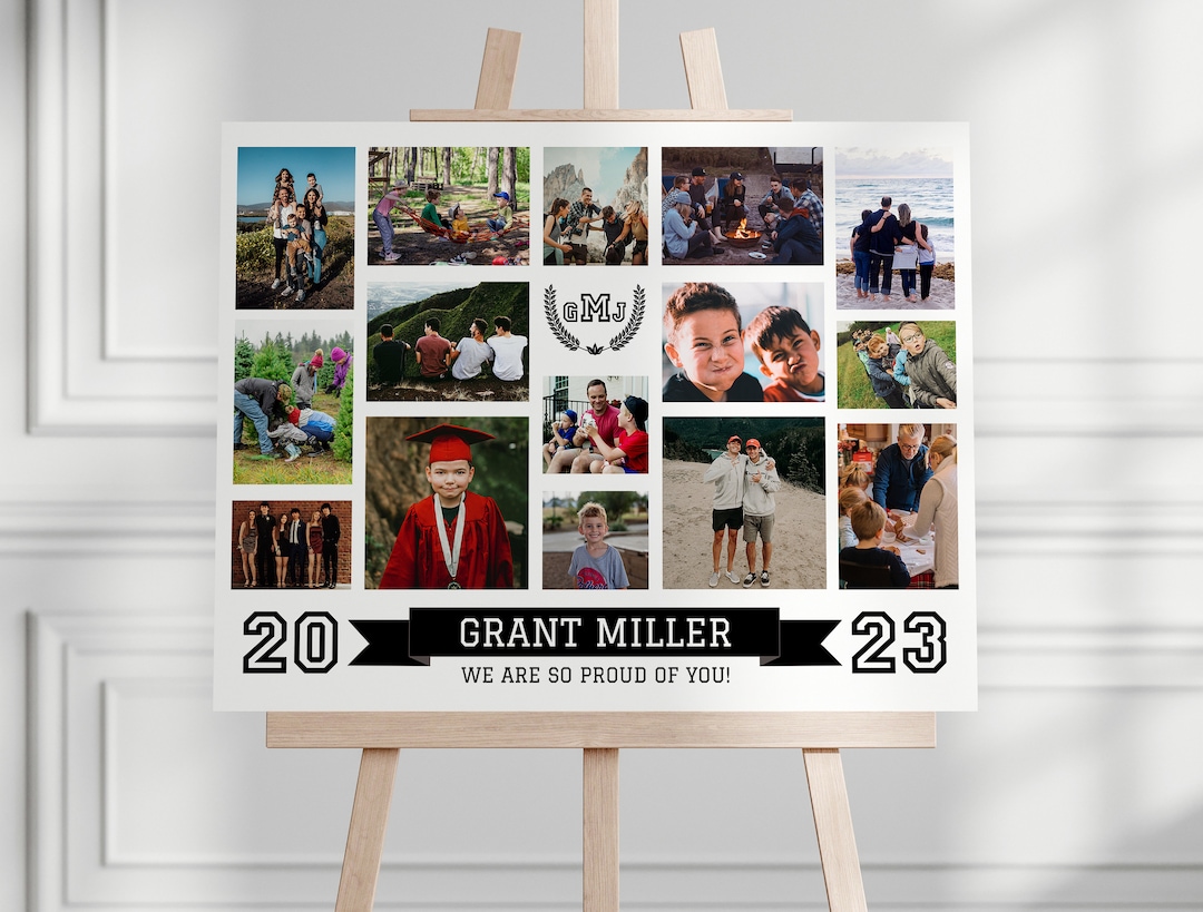 Graduation Photo Collage Template 15 Pictures Through the - Etsy