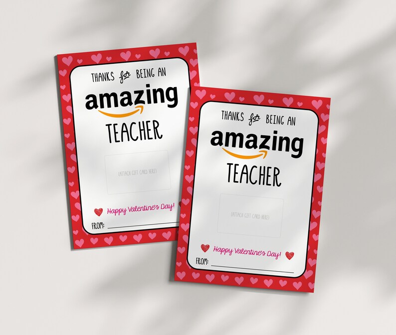 Teacher Valentine's Gift Amazon Gift Card Holder - Etsy