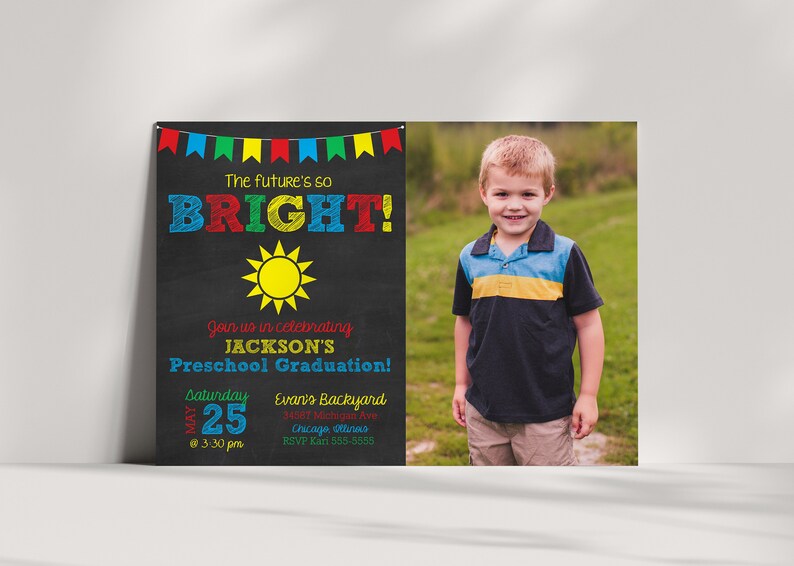 Preschool Graduation Invitation, Kindergarten Graduation Announcement ...