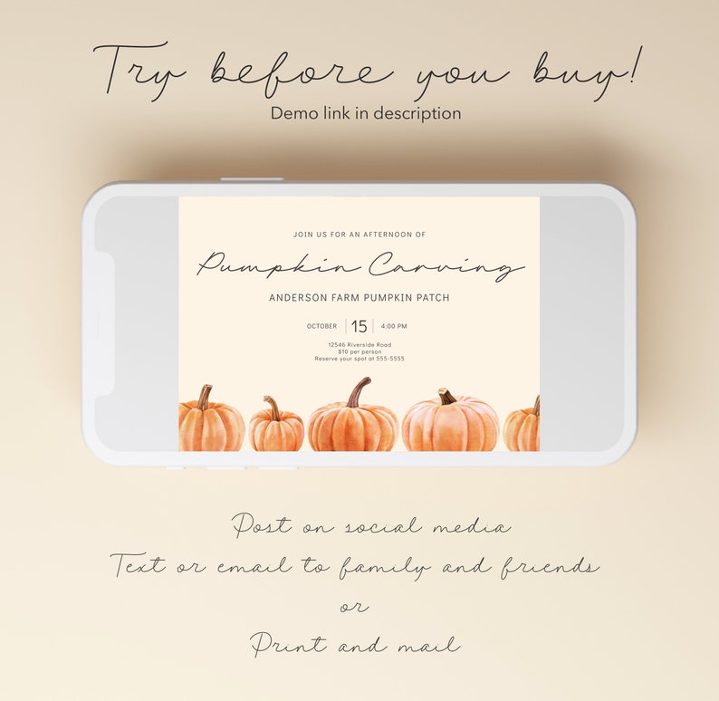 Pumpkin Carving Invitation - Pumpkin Patch - Pumpkin Painting - October ...