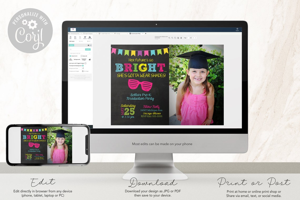 Preschool Graduation Invitation - Kindergarten Graduation - Future is ...