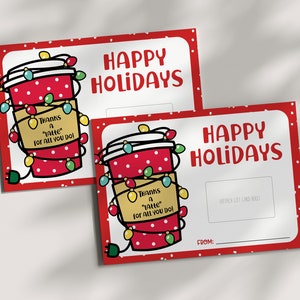 Coffee Gift Card Holder - Happy Holidays - Printable - Christmas ...