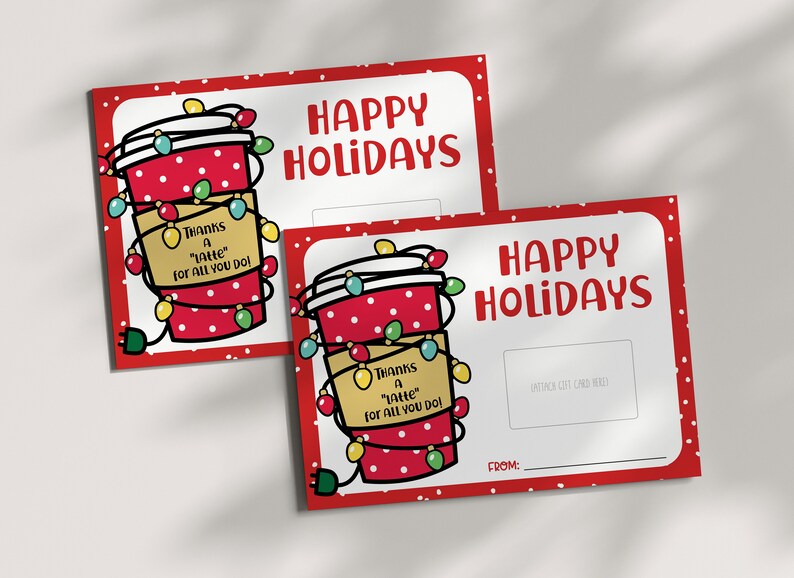 Coffee Gift Card Holder - Happy Holidays - Printable - Christmas ...