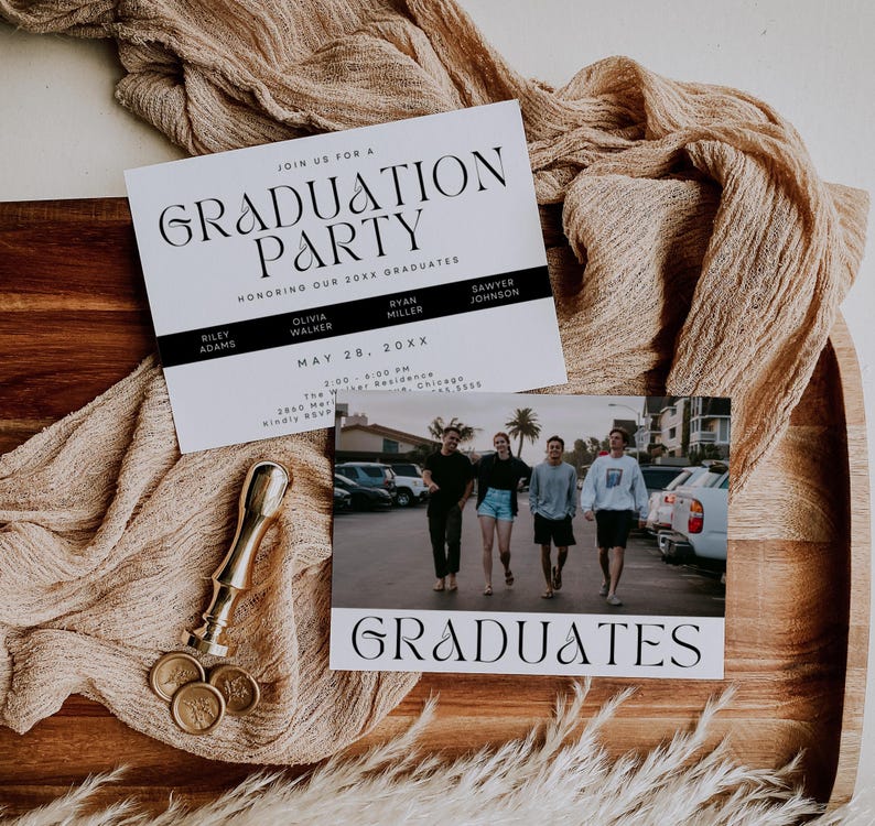 Joint Graduation Party Invitation for 2, 3, 4 or 5 Person - Joint Grad ...
